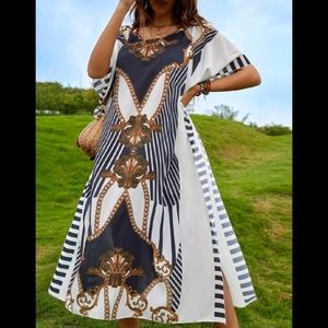 Dresses | Stripes And Chains Design Chiffon Cover Up | Poshmark